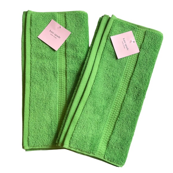 kate spade | Bath | Kate Spade Set Of 2 Bright Picnic Green Hand Towels ...